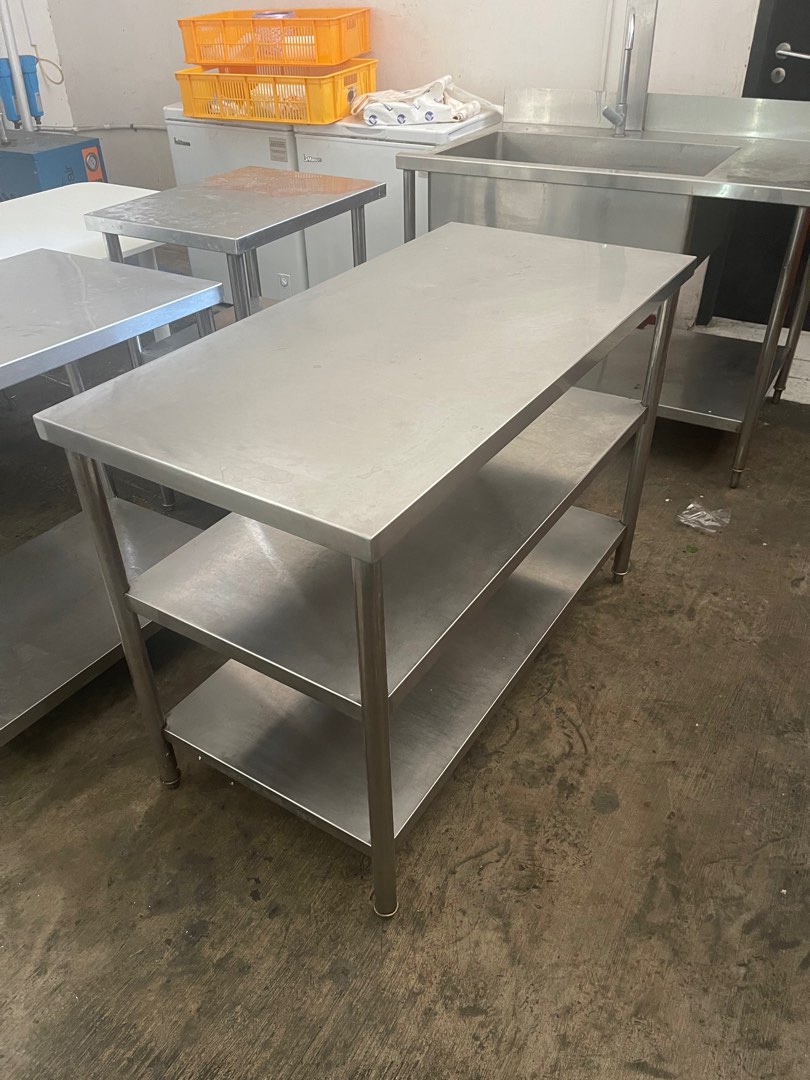 Stainless steel table, Furniture & Home Living, Furniture, Tables ...