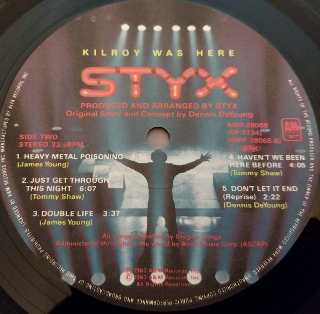 Styx/Kilroy Was Here LP, Hobbies & Toys, Music & Media, Vinyls on Carousell