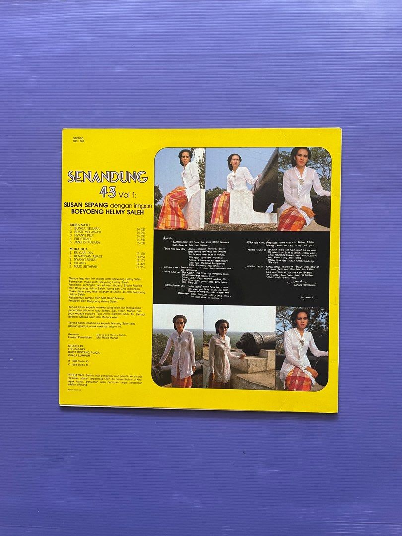 Sunandung 43 Vol. 1 Susan Sepang & Boeyoeng Helmy Saleh Lp, Hobbies ...