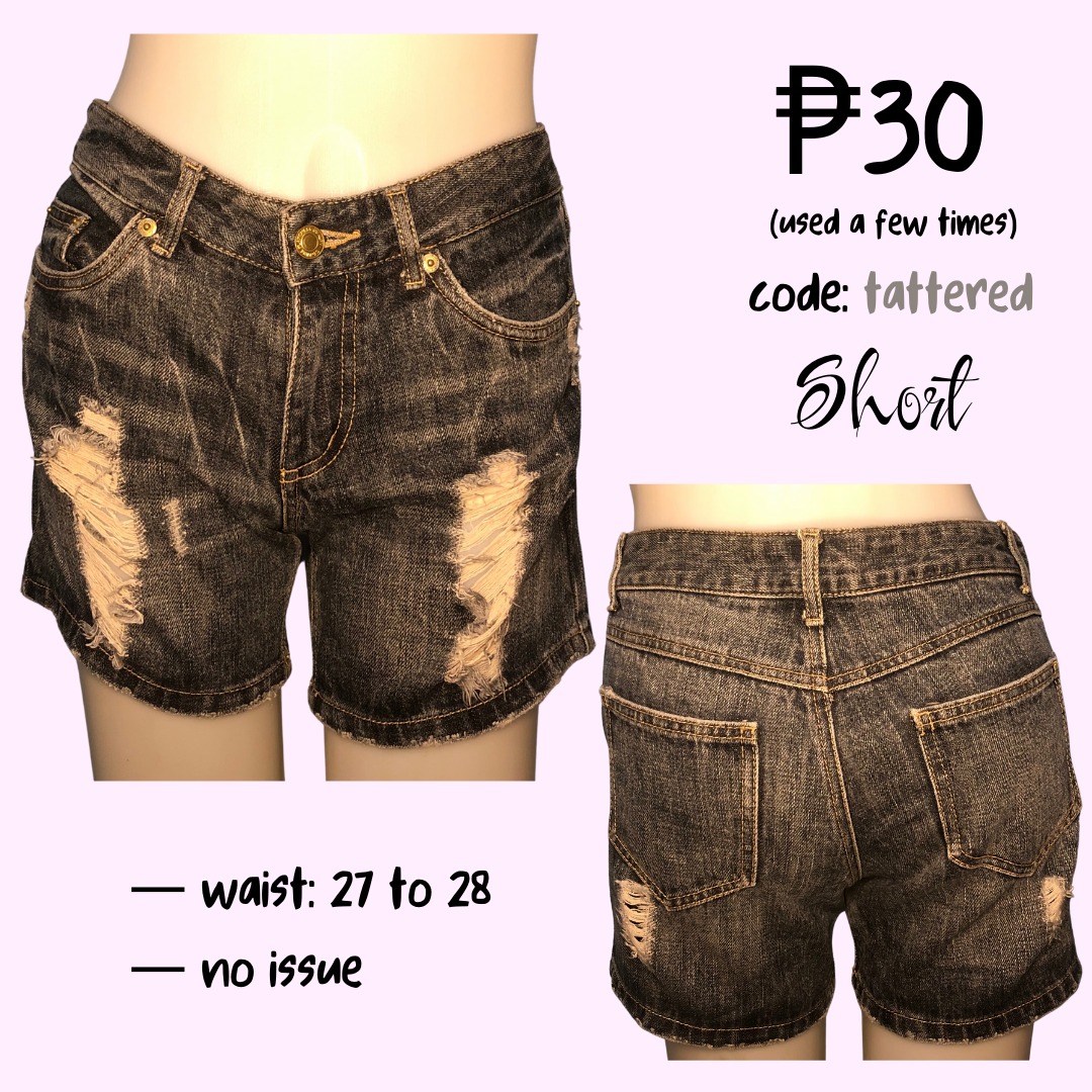 tattered short / declutter, Women's Fashion, Bottoms, Shorts on Carousell