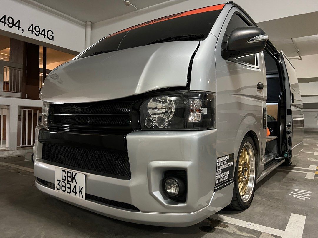 Toyota hiace bonnet wrap PET gloss carbon realistic 6D custom works ...