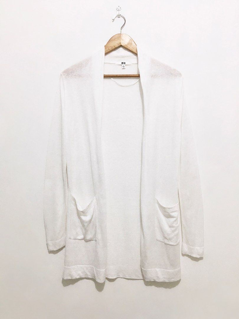 UNIQLO linen blend long cardigan, Women's Fashion, Coats, Jackets and ...
