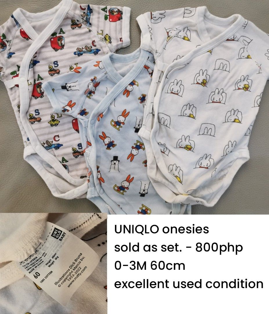 UNIQLO onesies set of 3 Miffy Richard scarry, Babies & Kids, Babies ...
