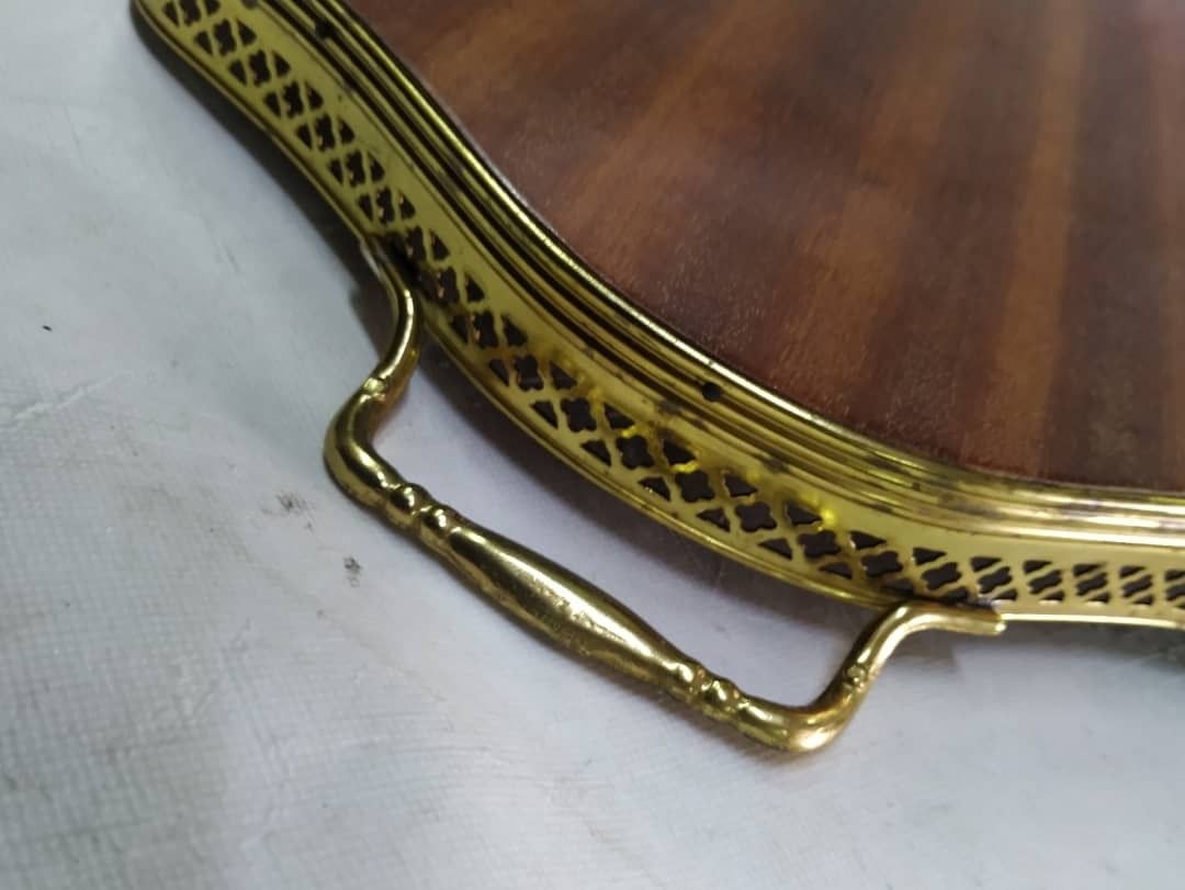 Vintage Mayflower Sorrento Service Tray Italian Marquetry Inlay w/Brass ...