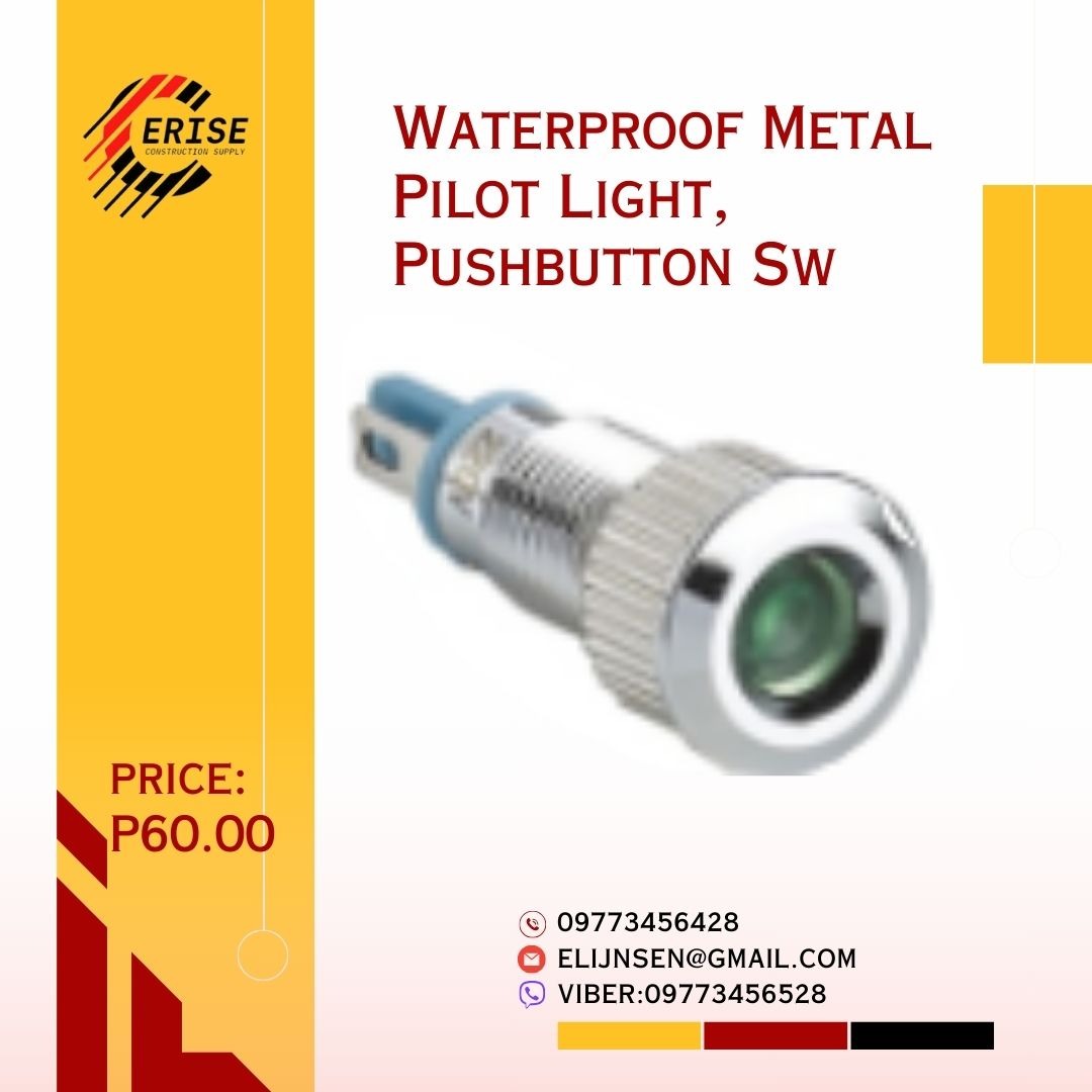 WATERPROOF METAL PILOT LIGHT PUSHBUTTON SWITCH, Commercial & Industrial ...