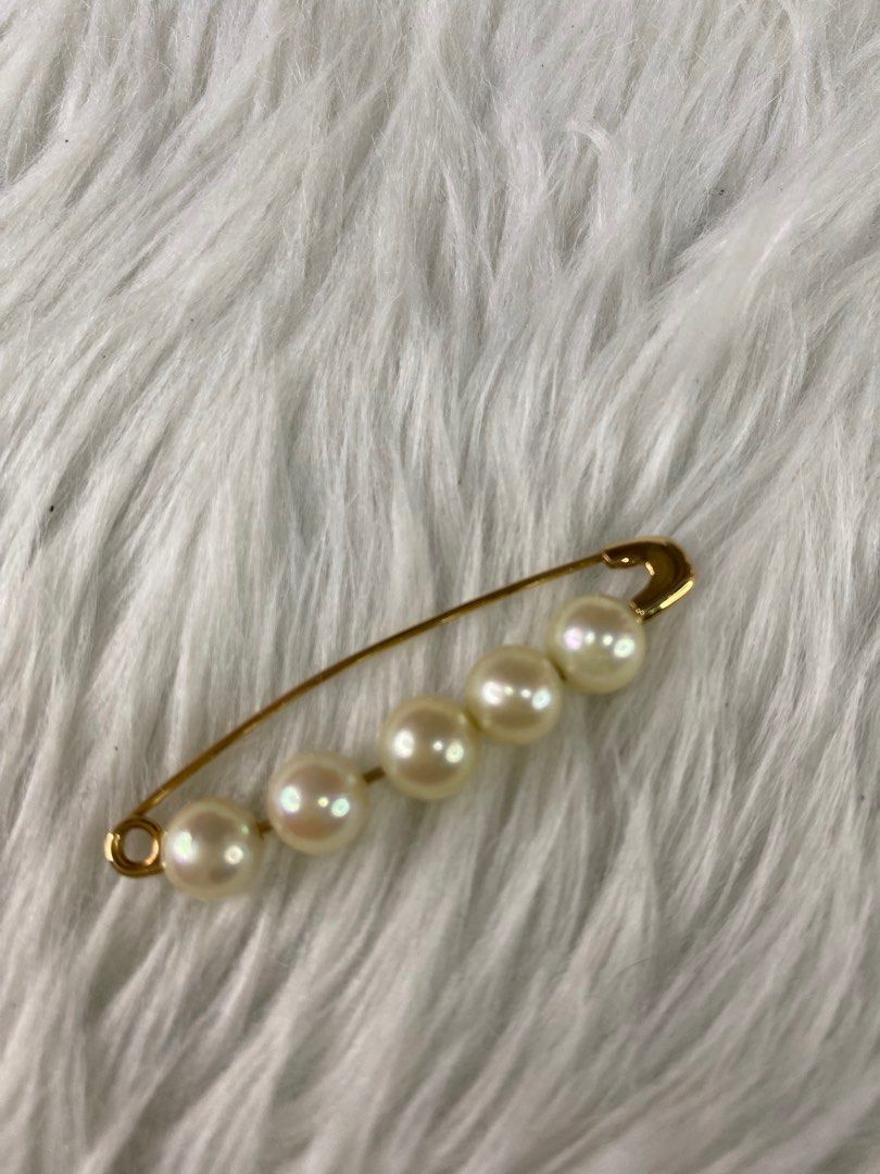 18K JAPAN GOLD PERDIBLE PIN WITH AKOYA PEARL, Women's Fashion, Jewelry ...