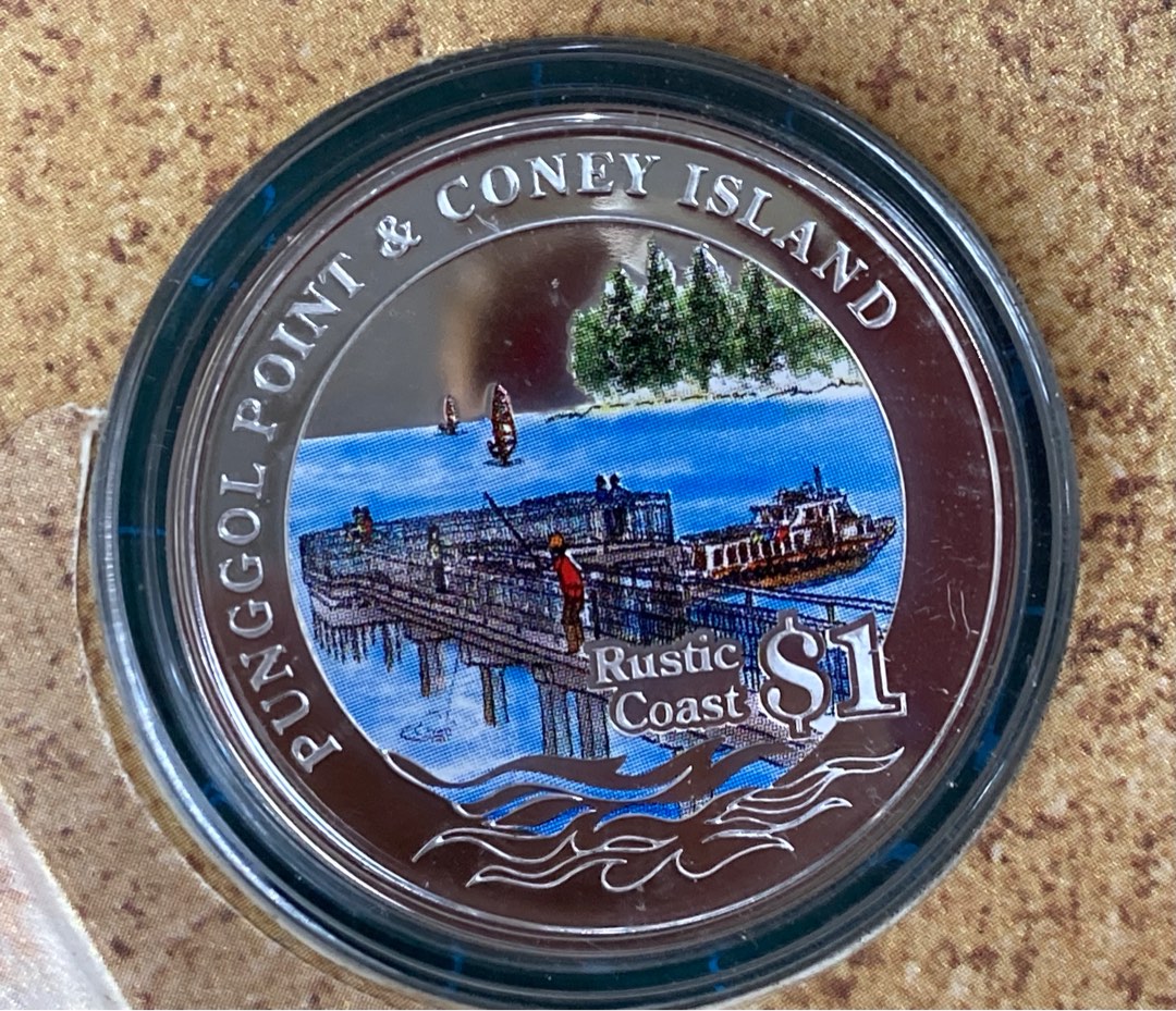 2007 SG $1 Silver Proof coin (Punggol Point & Coney Island), Hobbies ...