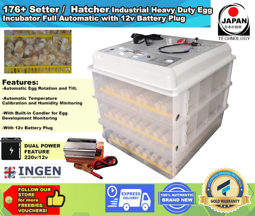 20-180 egg incubator full auto with 12v battery plug DUAL power BNEW ...
