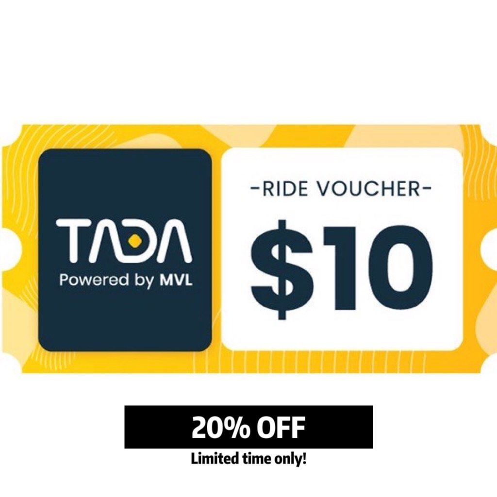 20% OFF $10 Tada Voucher, Tickets & Vouchers, Vouchers on Carousell