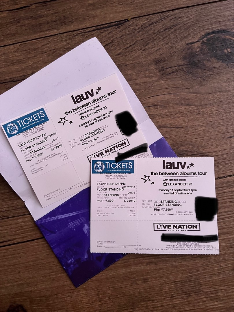 (2) VIP Lauv concert ticket the between albums tour, Tickets & Vouchers ...