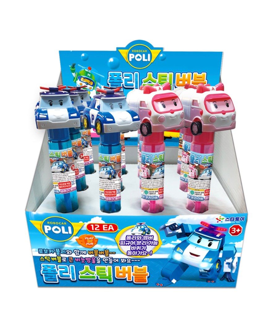 韓國🇰🇷直送🇰🇷波力 Poli Ember Stick 肥皂泡 2 x 6p 套裝, 嬰兒及兒童, 嬰兒及兒童流行時尚在旋轉拍賣