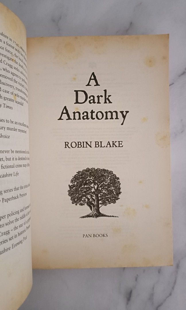 A Dark Anatomy by Robin Blake, Hobbies & Toys, Books & Magazines, Storybooks on Carousell
