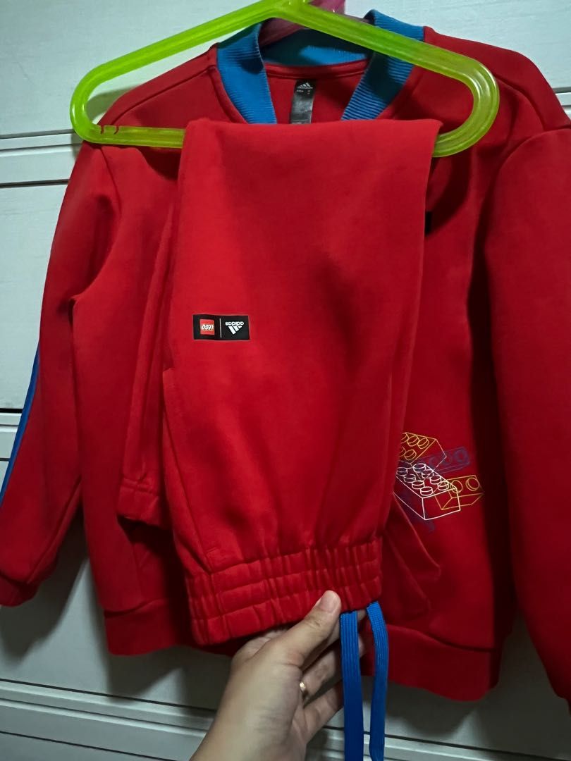 Adidas Classic Lego Track Suit set in red (jacket and pants), Babies ...