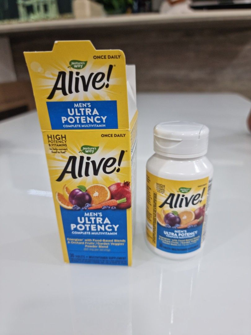 Alive! Men's Ultra Potency Complete Multivitamin, 60 Tablets, Health ...