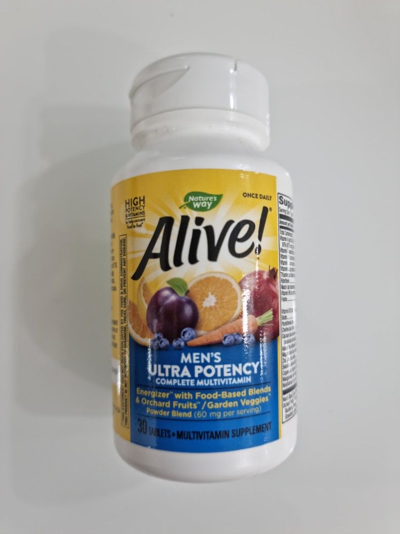 Alive! Men's Ultra Potency Complete Multivitamin, 60 Tablets, Health ...