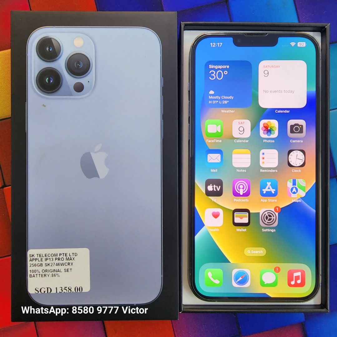 APPLE IPHONE 13 PRO MAX 5G 256GB # GRABPAYLATER $275 x4 Months # ATOME ...