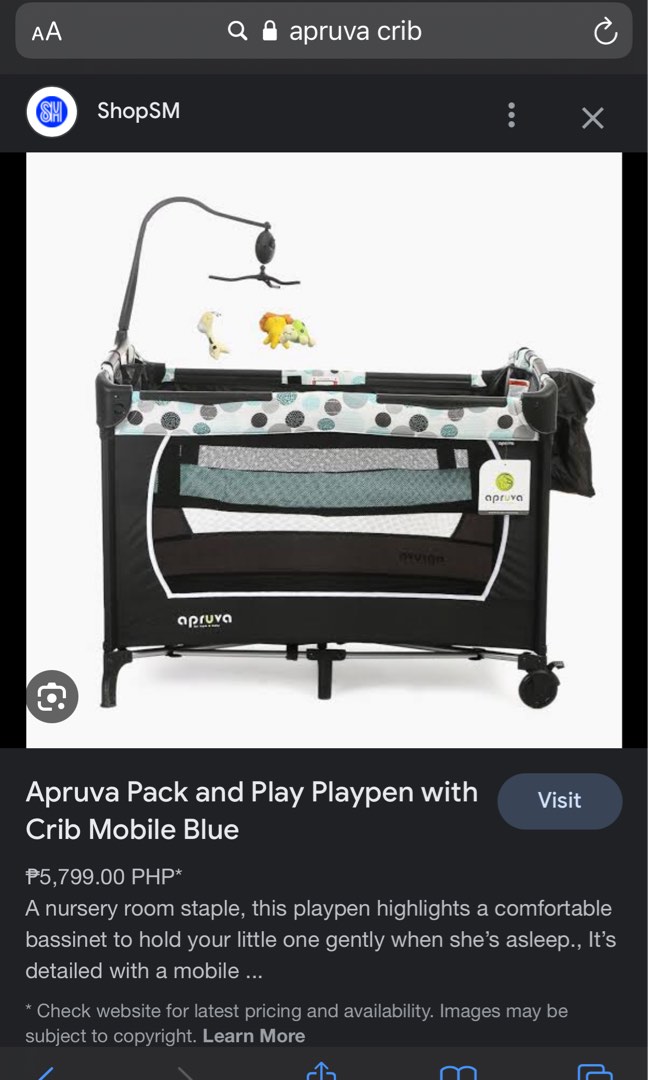 Apruva Pack and play, Babies & Kids, Baby Nursery & Kids Furniture ...