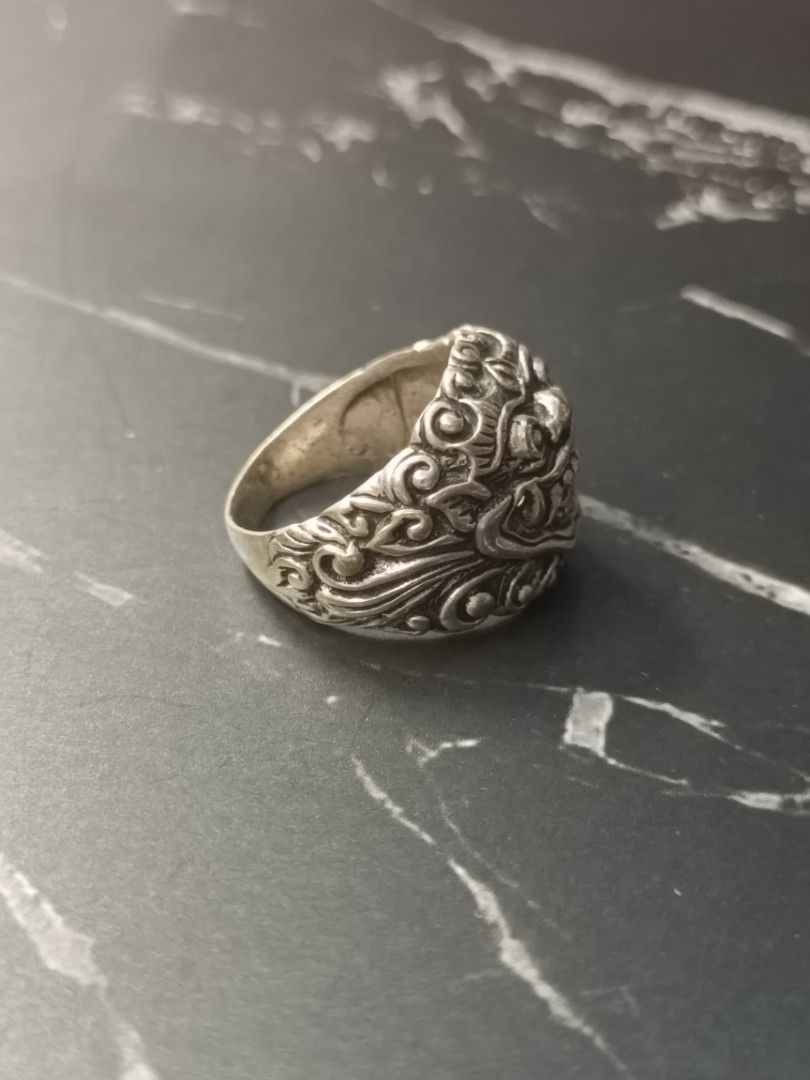 Balinese , Barong God , silver plated ring sz 8, Women's Fashion ...