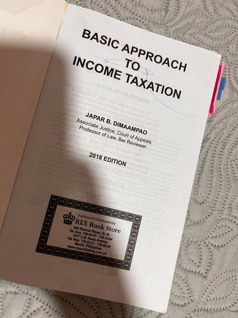 Basic Approach to Income Taxation 2018 Dimaampao, Hobbies & Toys, Books ...
