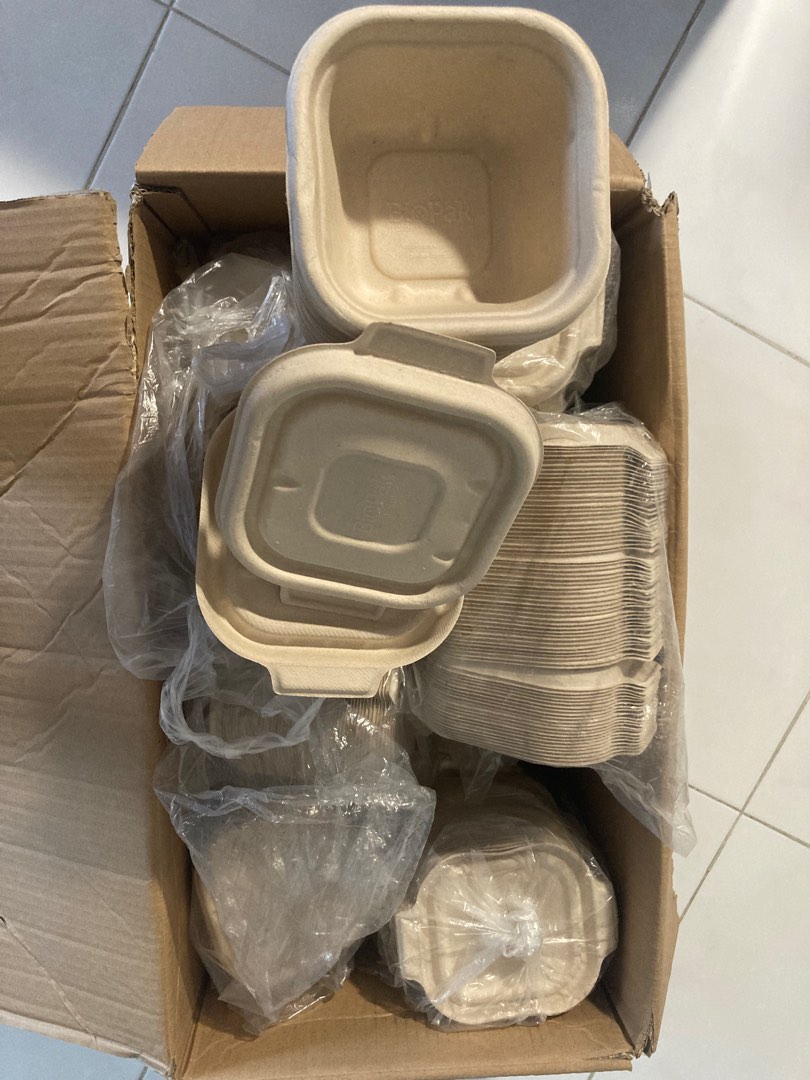 Bio Pak disposable bowl with lid, Food & Drinks, Beverages on Carousell
