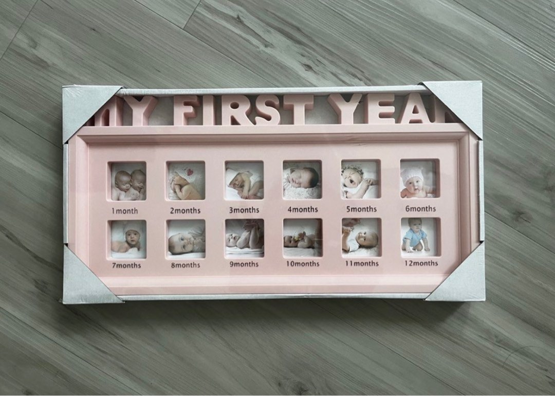 BNIB First year Frame in pink, Furniture & Home Living, Home Decor ...