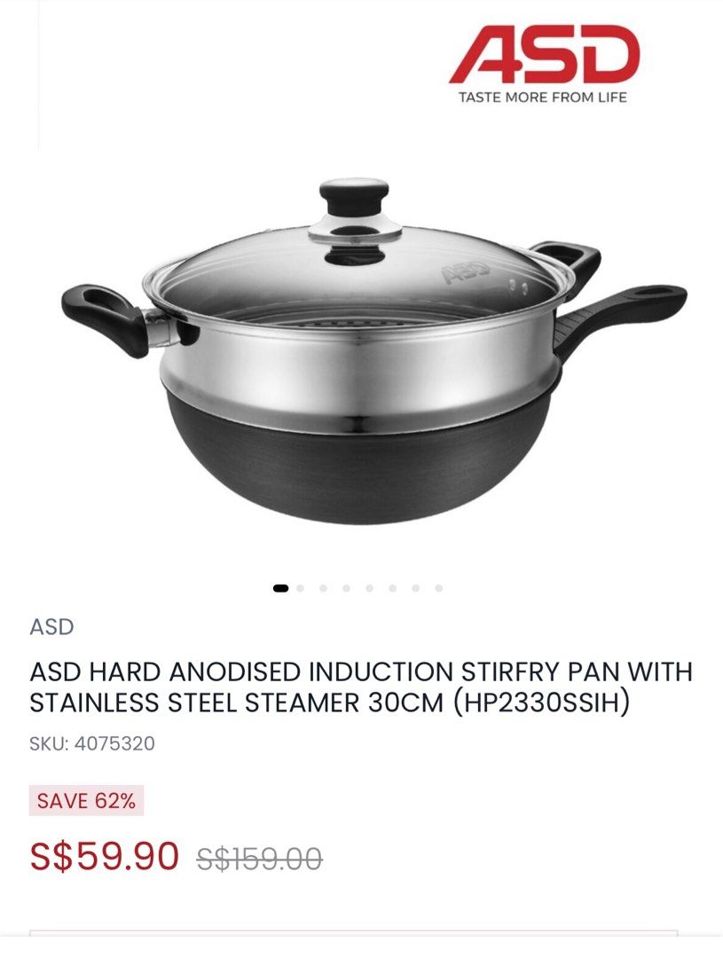 Brand New ASD Wok with steamer - Induction Safe, Furniture & Home ...