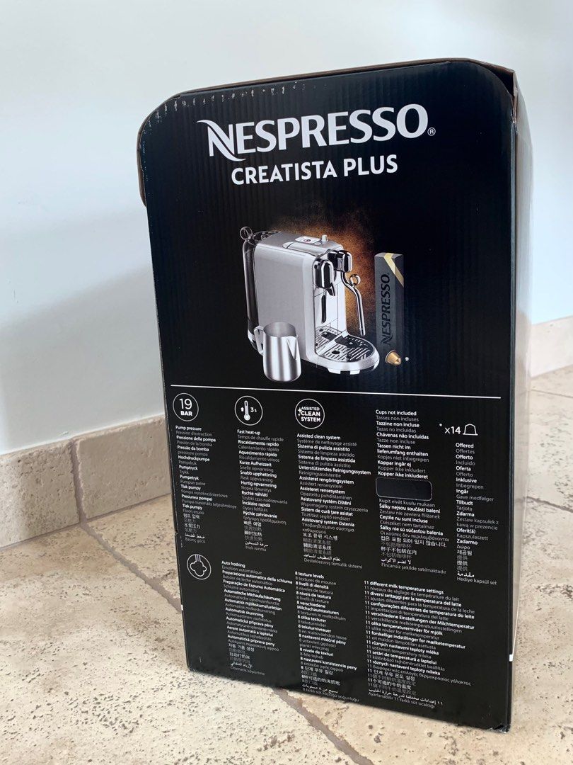 Brand new full set Nespresso CREATISTA PLUS STAINLESS STEEL COFFEE ...