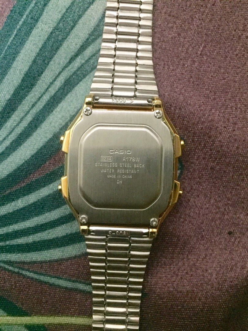 Casio A178W Gold Digital Watch A178WGA-1A (Unisex), Women's Fashion ...