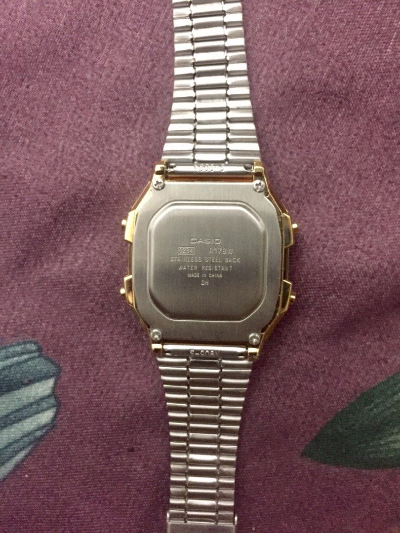 Casio A178W Gold Digital Watch A178WGA-1A (Unisex), Women's Fashion ...