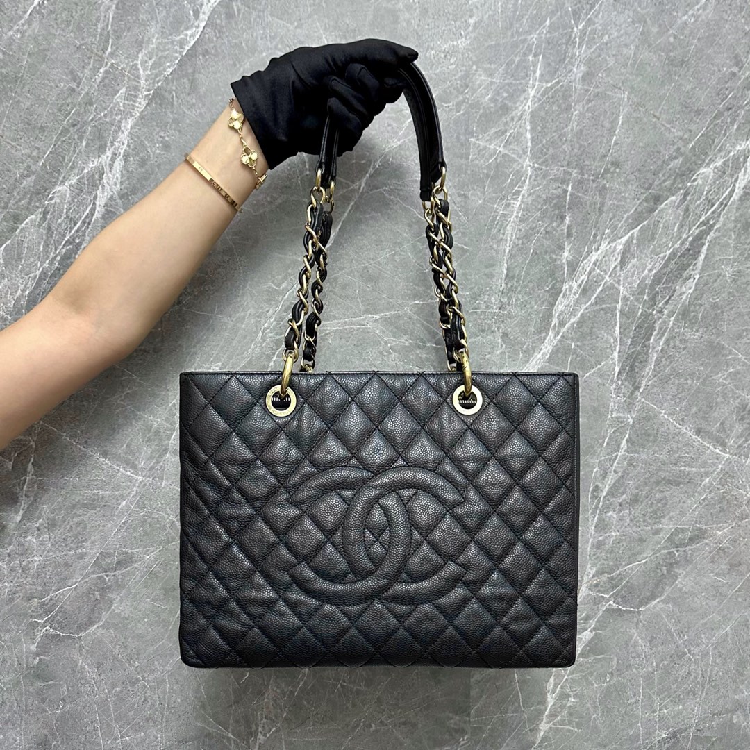 Chanel GST Grand Shopping Tote Caviar Black GHW, Luxury, Bags & Wallets ...