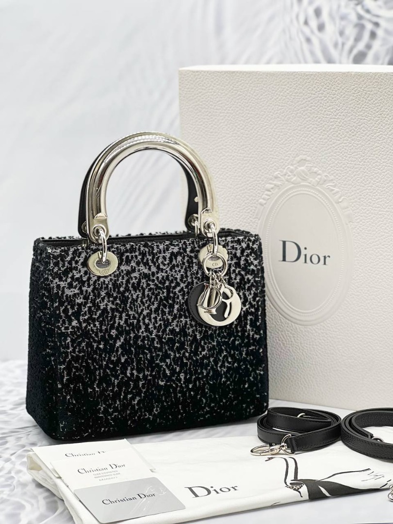 CHRISTIAN DIOR LADY DIOR LIMITED EDITION VELVET SILVER HARDWARE, Women ...