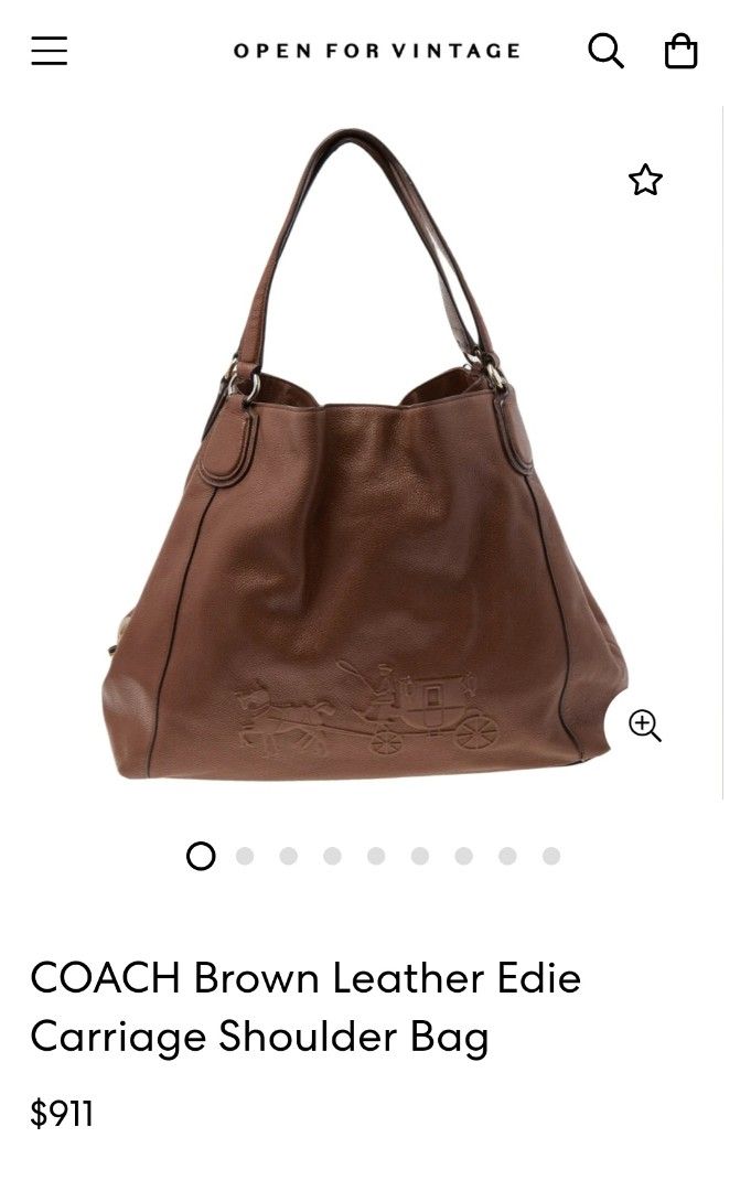 Coach Edie Brown Leather Shoulder Bag Carriage Vintage Rare, Women's ...