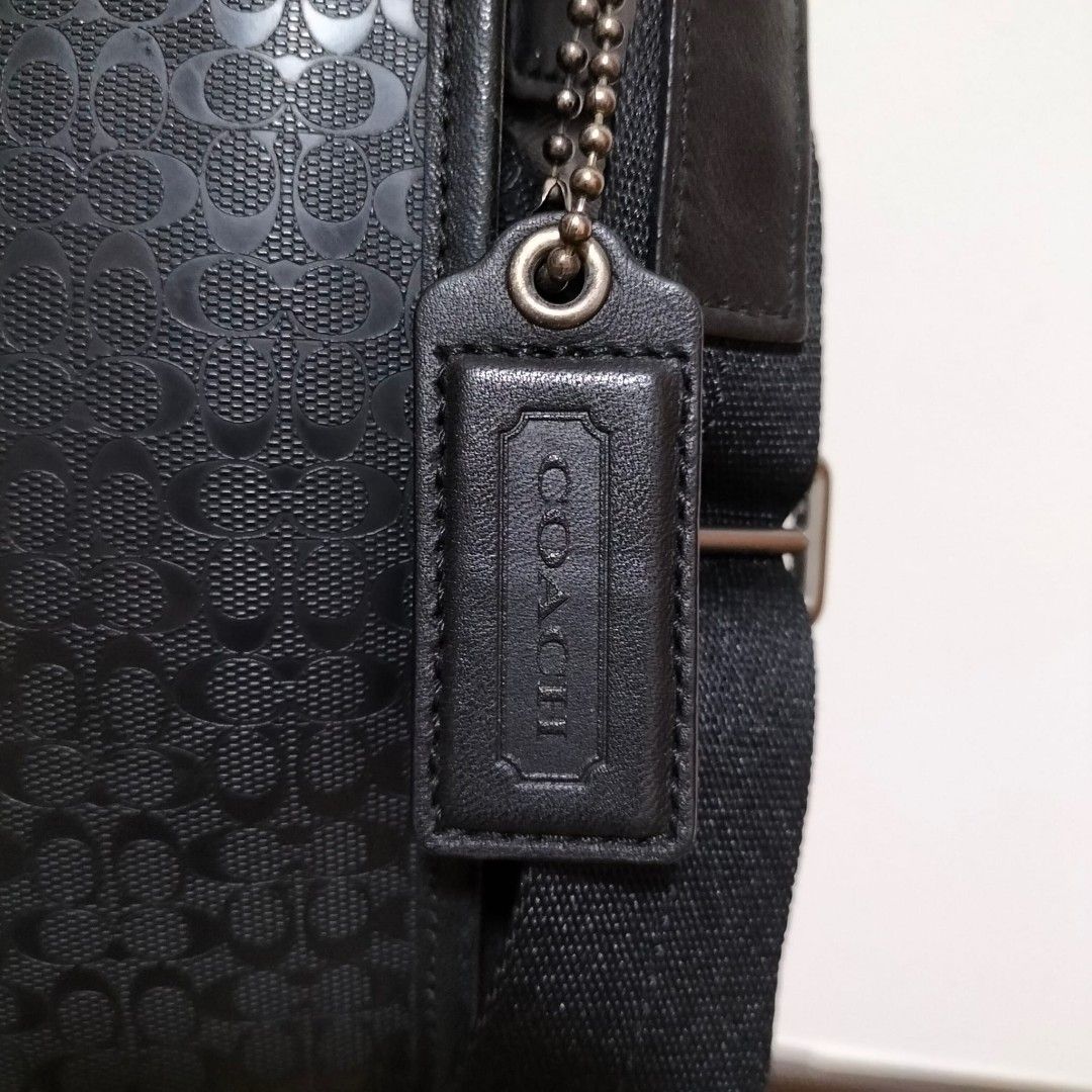 Coach Unisex Black Heritage Signature Sling/Crossbody Bag, Women's ...