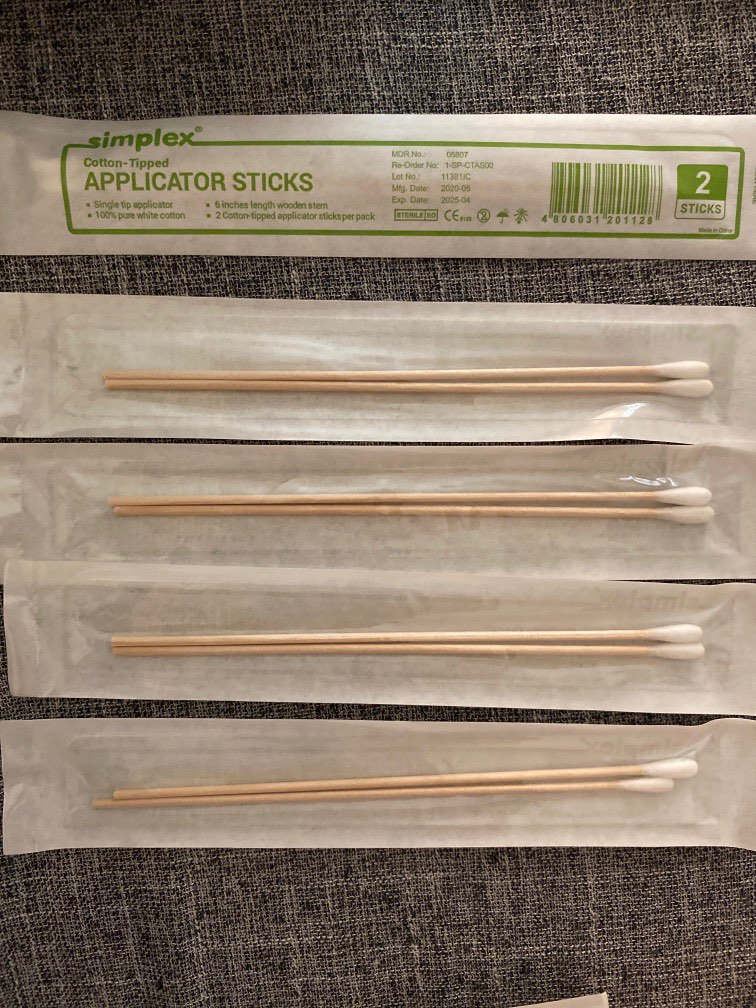 Cotton-Tipped Applicator Sticks (Simplex) | Sterile Cotton Swab, Health ...