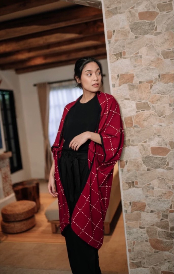 Damakara Outer Lembayung Maroon, Fesyen Wanita, Pakaian Wanita, Baju ...