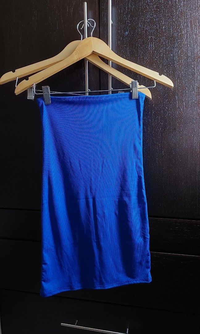 Dark blue tube, Women's Fashion, Dresses & Sets, Dresses on Carousell
