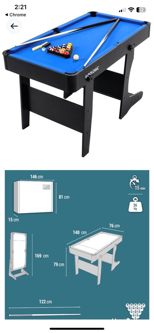 Decathlon Foldable Pool Table (Mini), Sports Equipment, Sports & Games ...