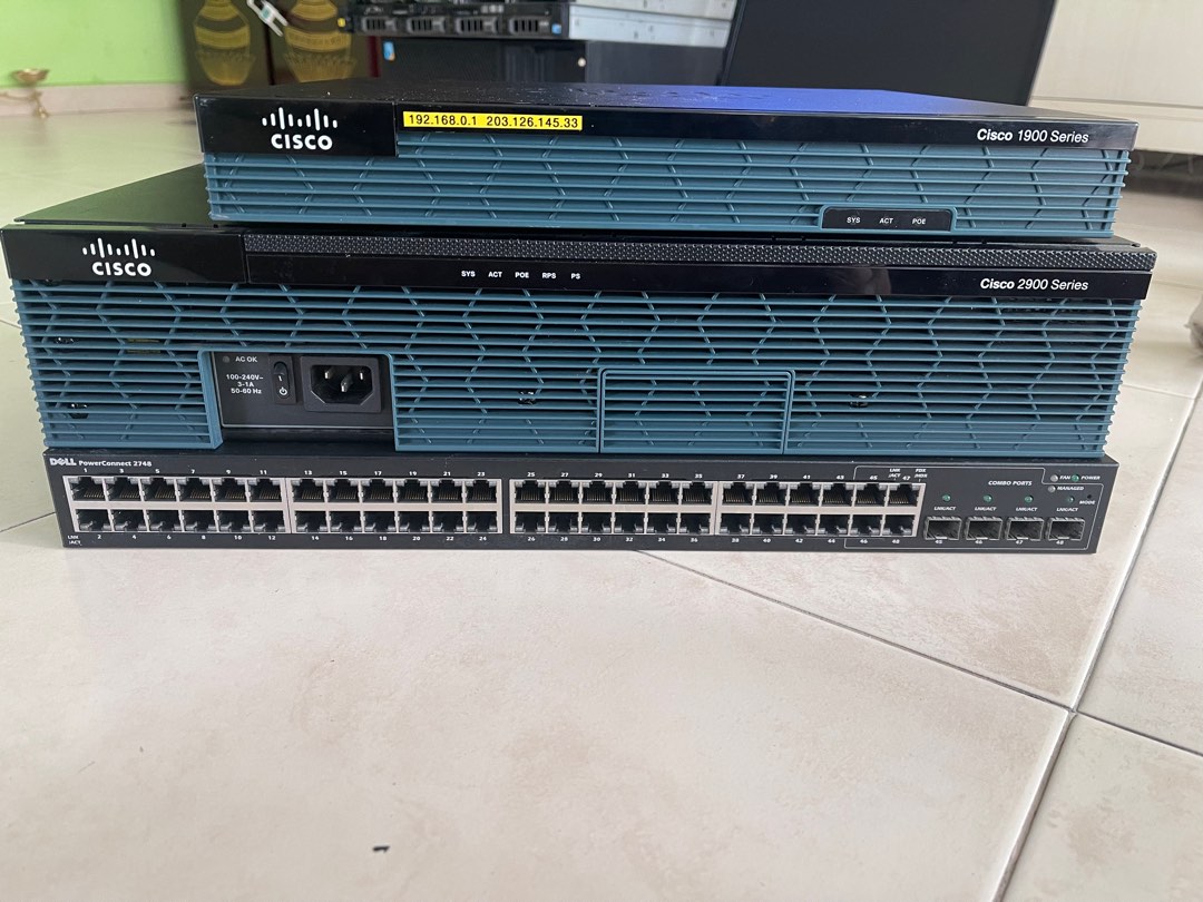 Dell 48 port Switch and Cisco ISP Routers, Computers & Tech, Parts ...