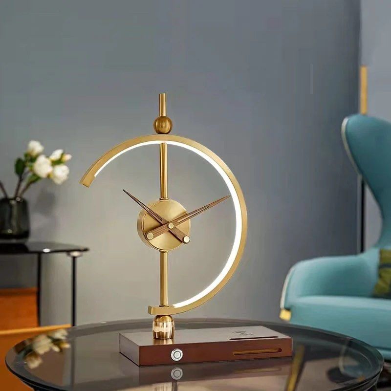 DEURE Modern Clock Table Lamp, Furniture & Home Living, Lighting & Fans ...