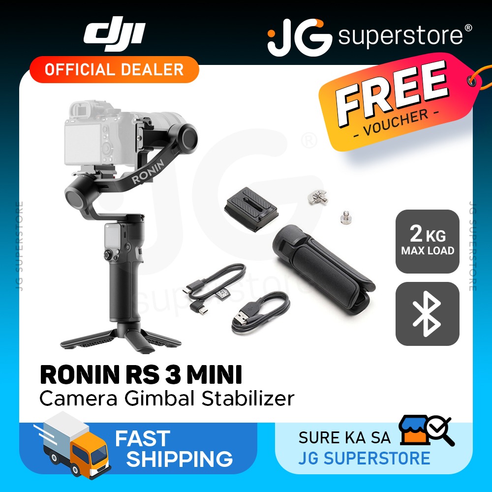 DJI Ronin RS 3 Mini 3-Axis Gimbal Stabilizer with 2kg Max Payload, 1.4 ...