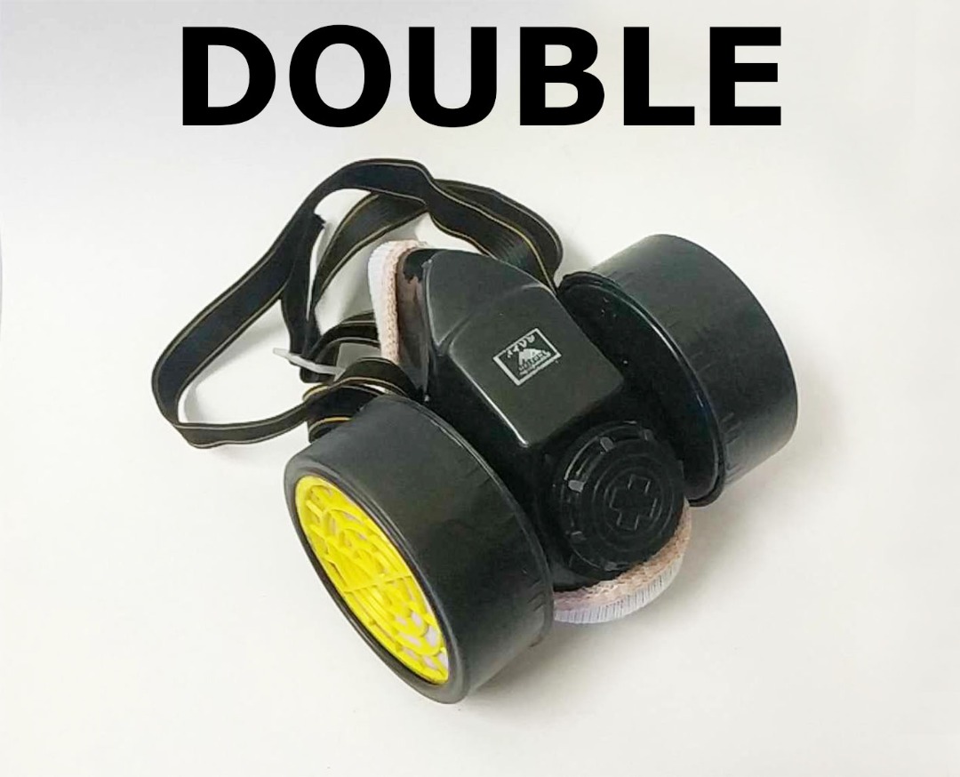 DOUBLE FILTER GAS MASK CHEMICAL DUST MASK INDUSTRIAL RESPIRATOR MASK ...