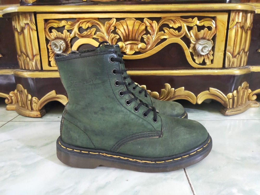 DR MARTENS / DOCMART GREEN ORIGINAL MADE IN ENGLAND, Fesyen Pria ...