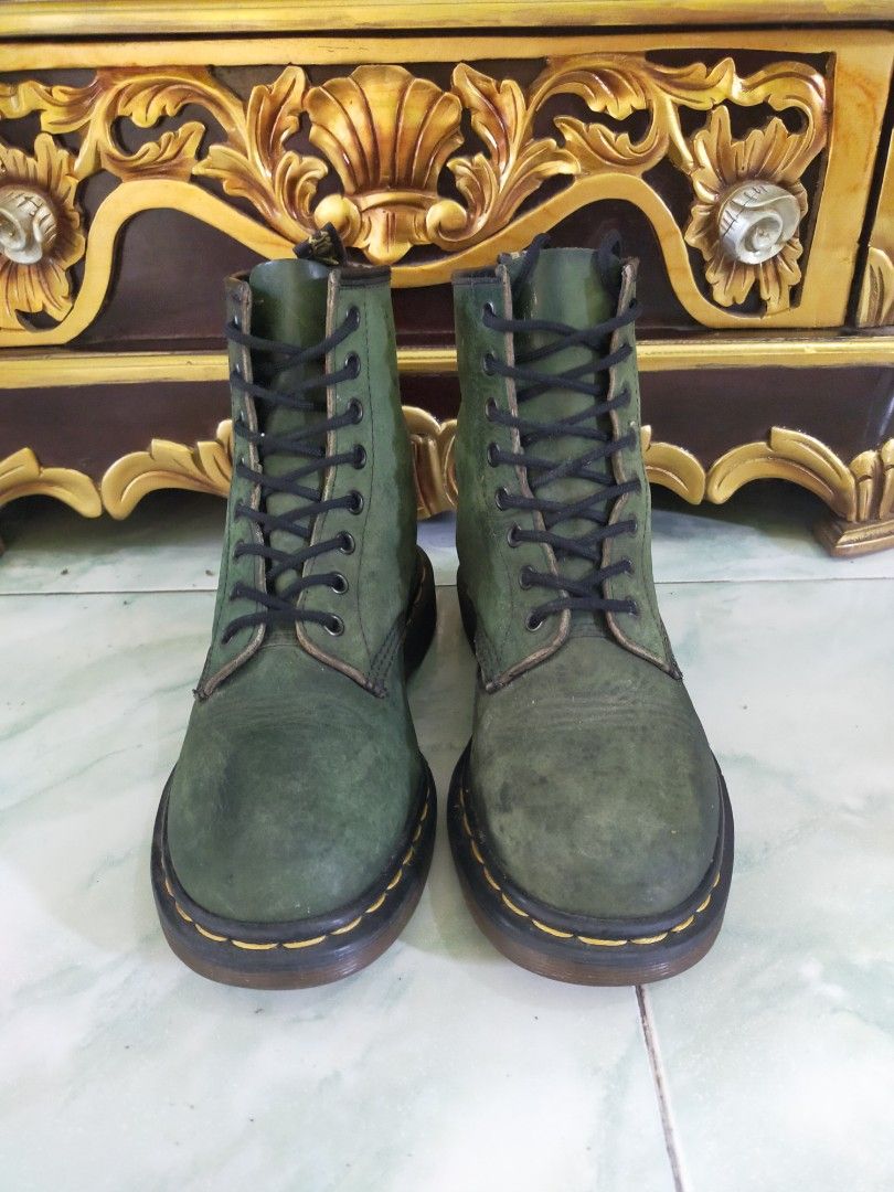 DR MARTENS / DOCMART GREEN ORIGINAL MADE IN ENGLAND, Fesyen Pria ...