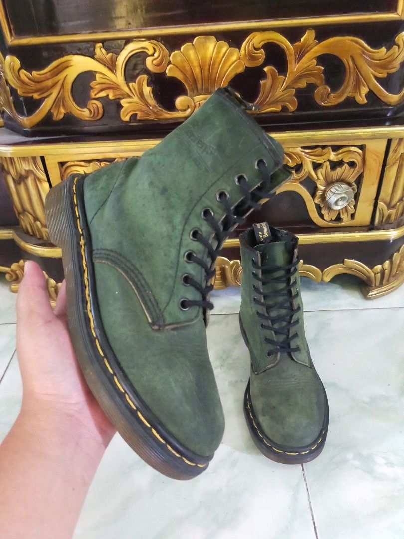 DR MARTENS / DOCMART GREEN ORIGINAL MADE IN ENGLAND, Fesyen Pria ...