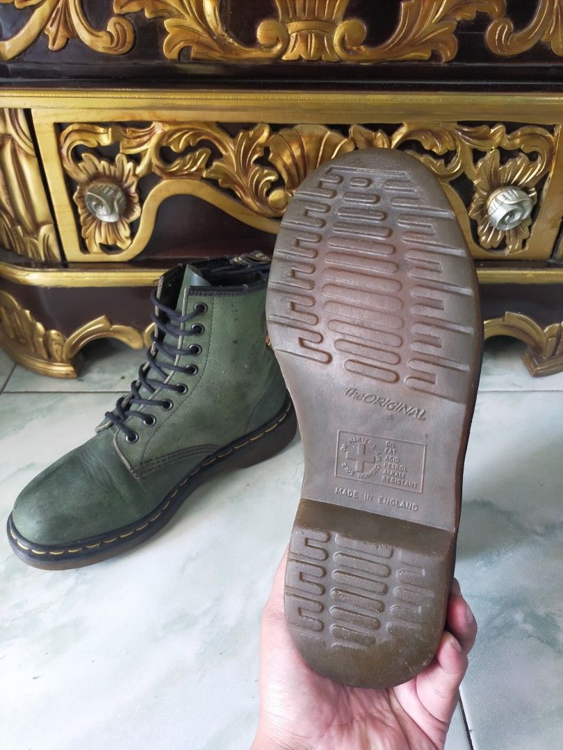 DR MARTENS / DOCMART GREEN ORIGINAL MADE IN ENGLAND, Fesyen Pria ...