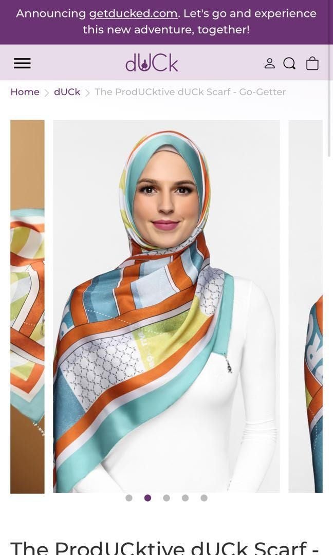 dUCk THE PRODUCKTIVE DUCK SCARF GO GETTER, Women's Fashion, Muslimah ...