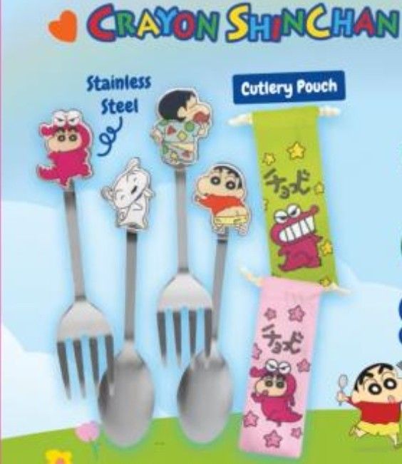 Exclusive Crayon Shin Chan Cutery Set 7-11, Furniture & Home Living ...