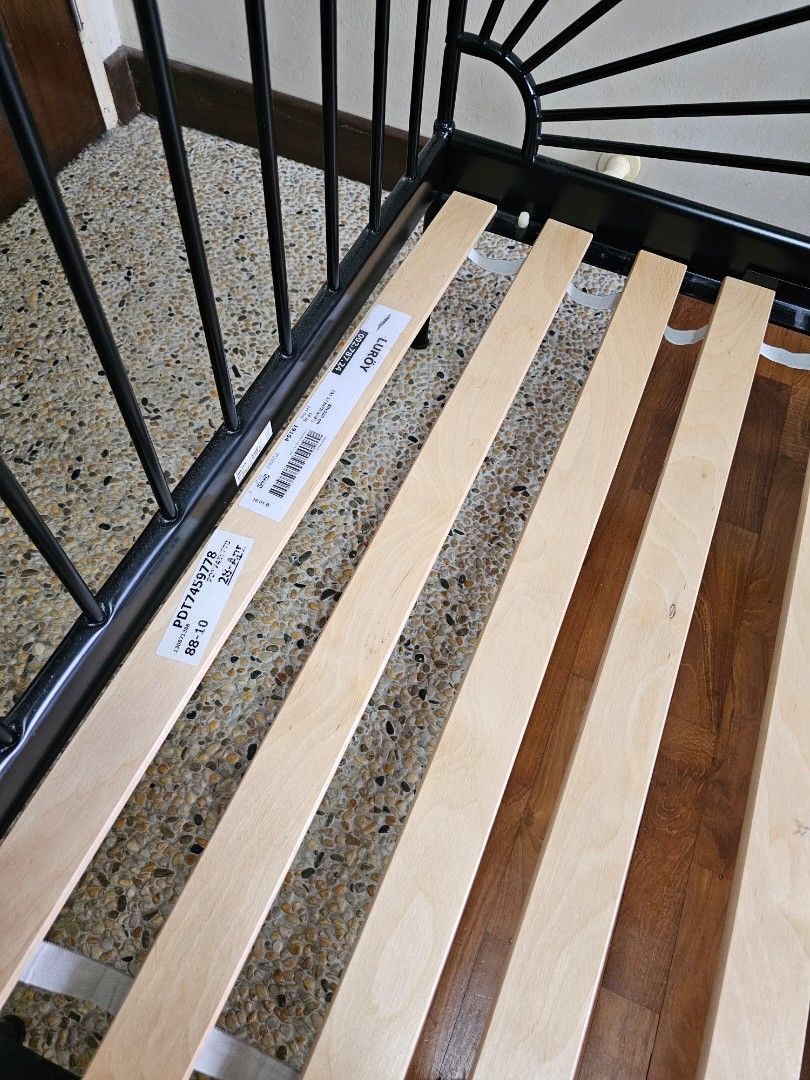 IKEA Extendable Bed Frame with Slated Base (Black), Furniture & Home ...