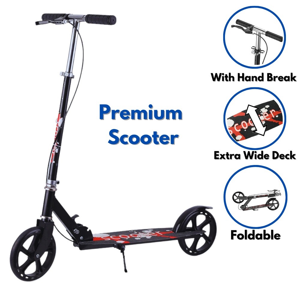 Foldable Kick Scooter for Kids and Adults- Adjustable Height, Large ...