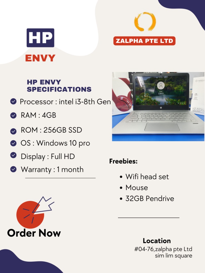 {Freebies}HP Envy notebook Intel i3 8th gen Processor 4GB RAM 256GB SSD ...